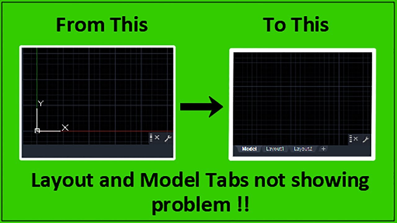 Layout and model tabs not showing problem in AutoCAD #AutoCAD - YouTube