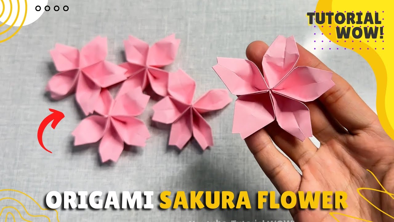 ORIGAMI SAKURA FLOWER | How to fold sakura paper #tutorial #origami # ...