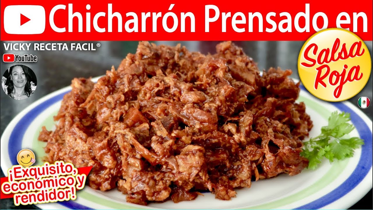 CHICHARRON PRENSADO EN SALSA ROJA | #VickyRecetaFacil - YouTube