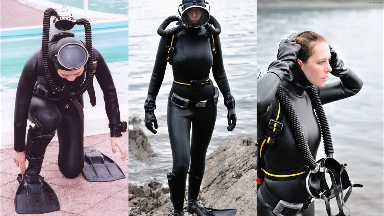 Latex full face gas masks and scuba diving gear dresses designs ideas ...