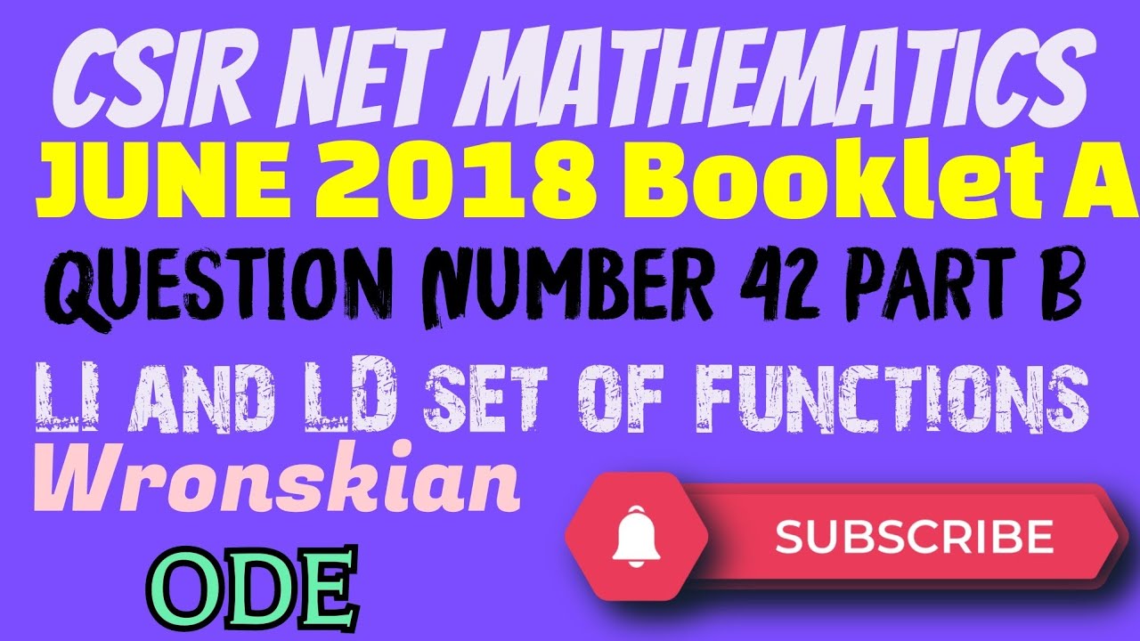 Csir Net Math Question No 42 June 2018 Part B Net June 2018 Math Qn 42 Series A