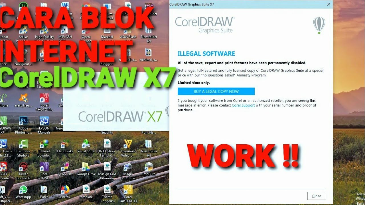 CARA BLOK KONEKSI INTERNET COREL X7 AGAR TIDAK TERDETEKSI BAJAKAN - YouTube