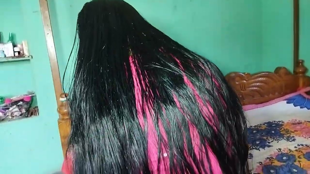 Beautiful Oiled Long Hair Play Gorgeous And Black Long Hair Play For