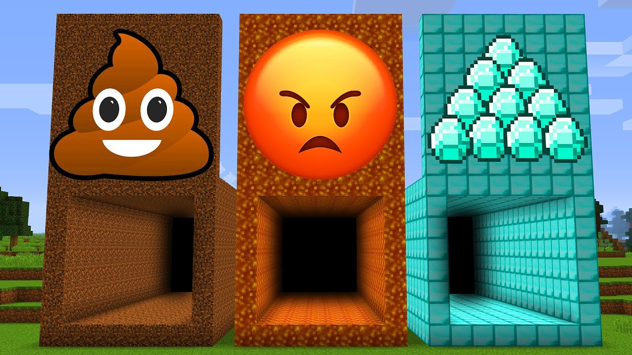 Which SECRET TUNNEL is better in Minecraft? LAVA Tunnel vs DIAMOND ...