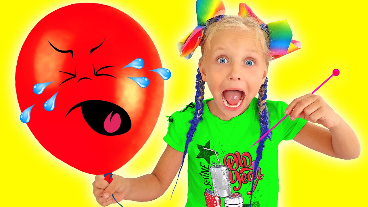 Alice pops balloons with surprises - YouTube