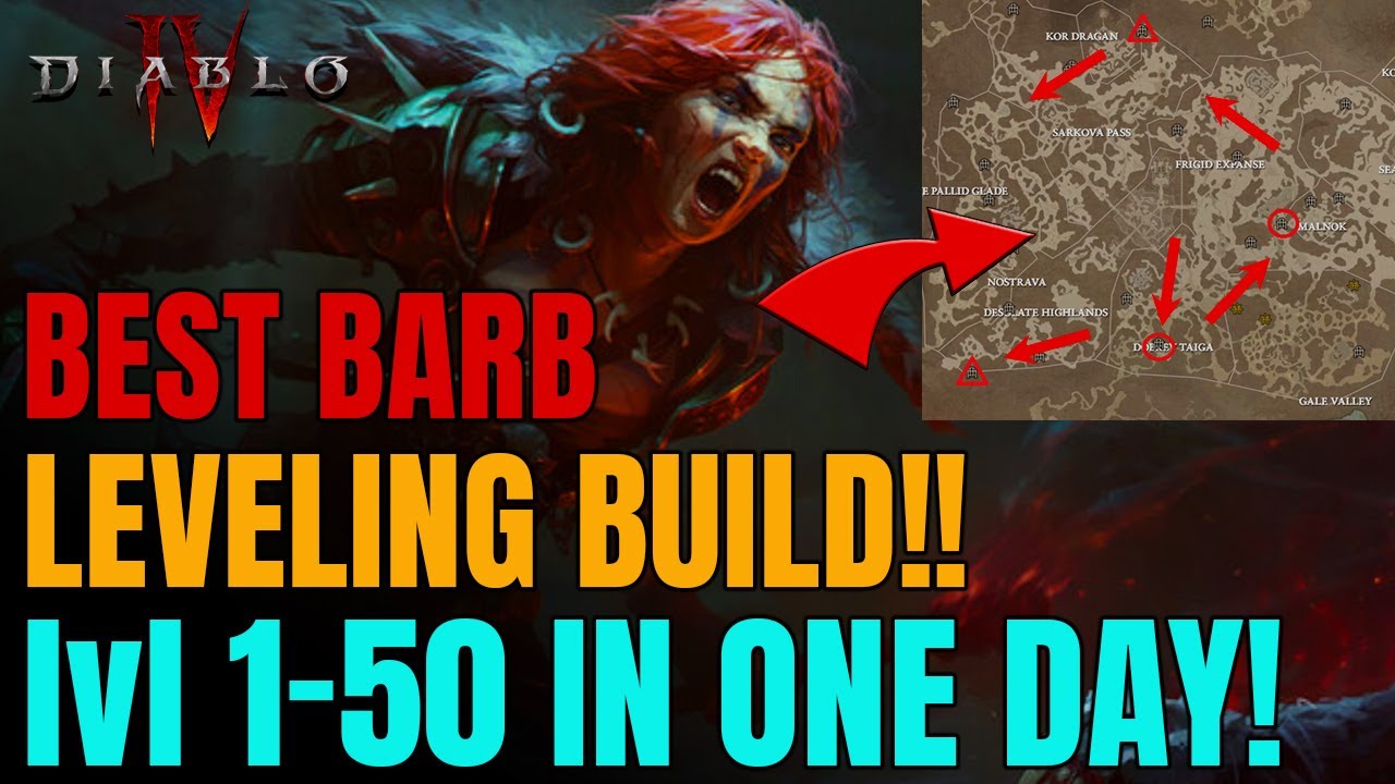 FASTEST Barbarian 1-50 Leveling Build & BEST Codex ROUTE For EACH ACT ...