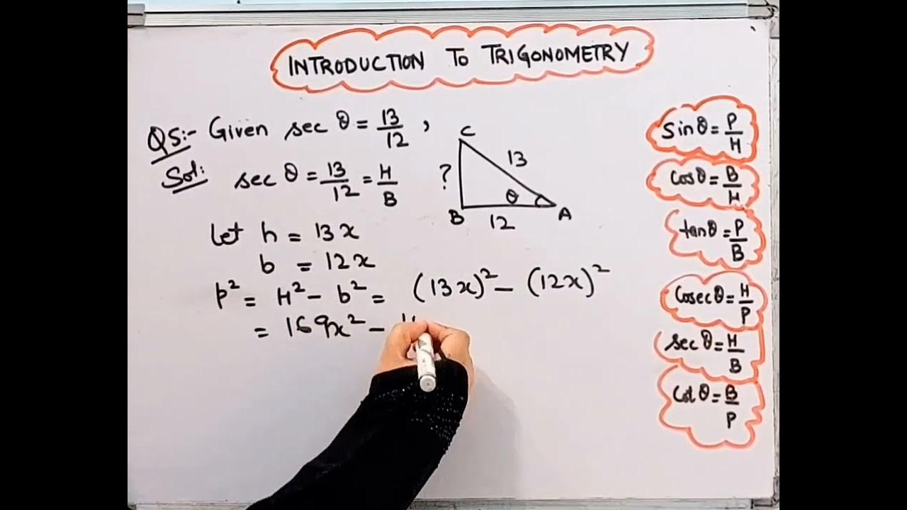 Given sec theta = 13/12, Calculate all other trigonometric ratios Class 10 I - YouTube