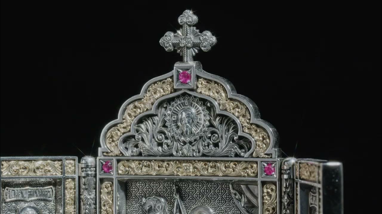 СЕРЕБРЯНЫЙ СКЛАДЕНЬ "СВ.ГЕОРГИЙ ПОБЕДОНОСЕЦ" С АРХАНГЕЛАМИ - YouTube