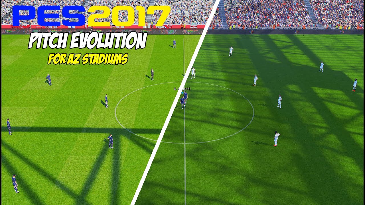 PES 2017 PITCH EVOLUTION FOR AZ STADIUMS PACK - YouTube