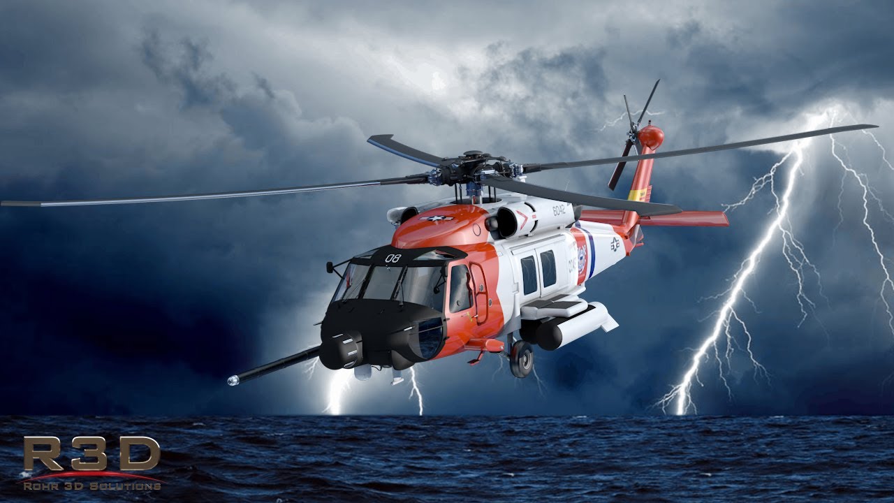 SH 60 USCG V12 C4D Rigged - YouTube