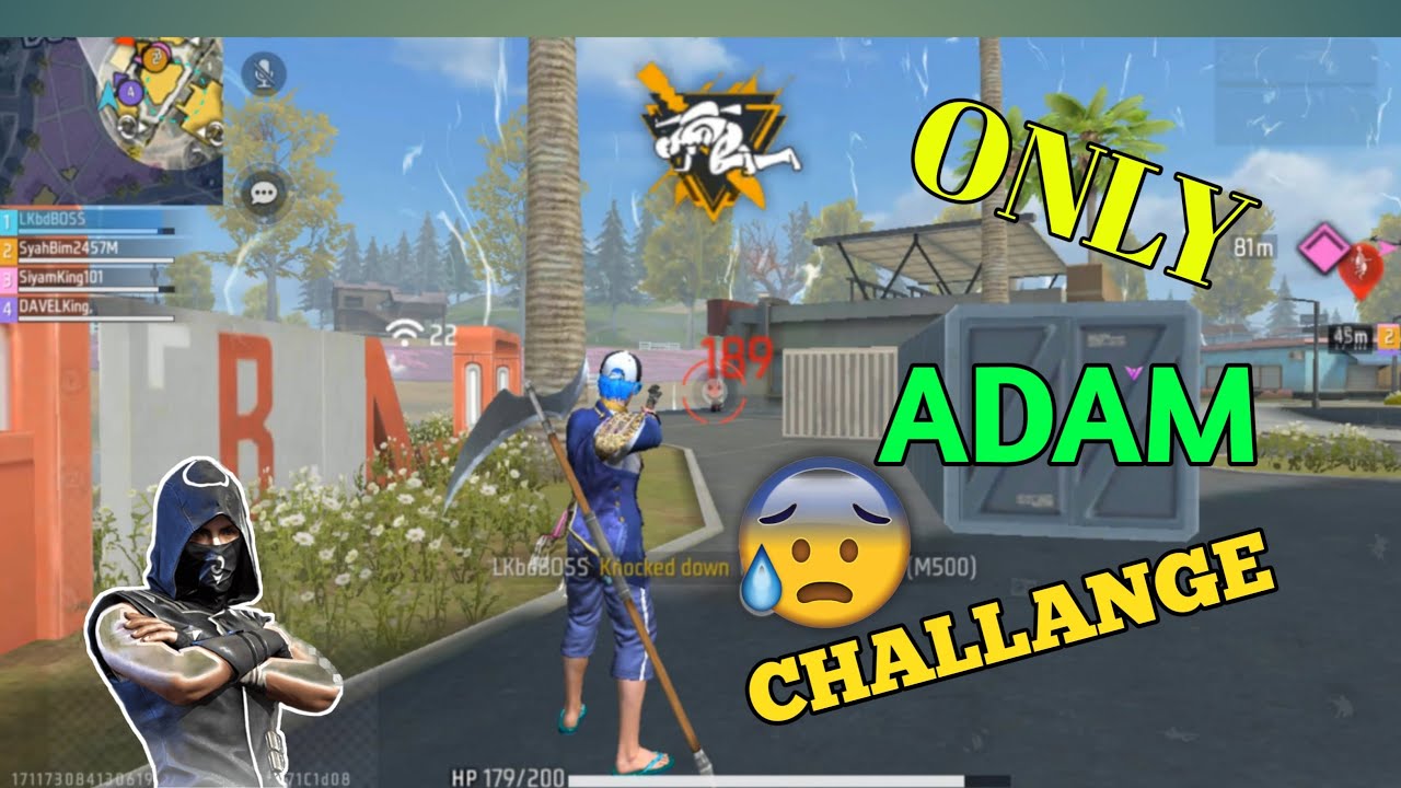 i played the whole cs match with adam character in free fire - YouTube