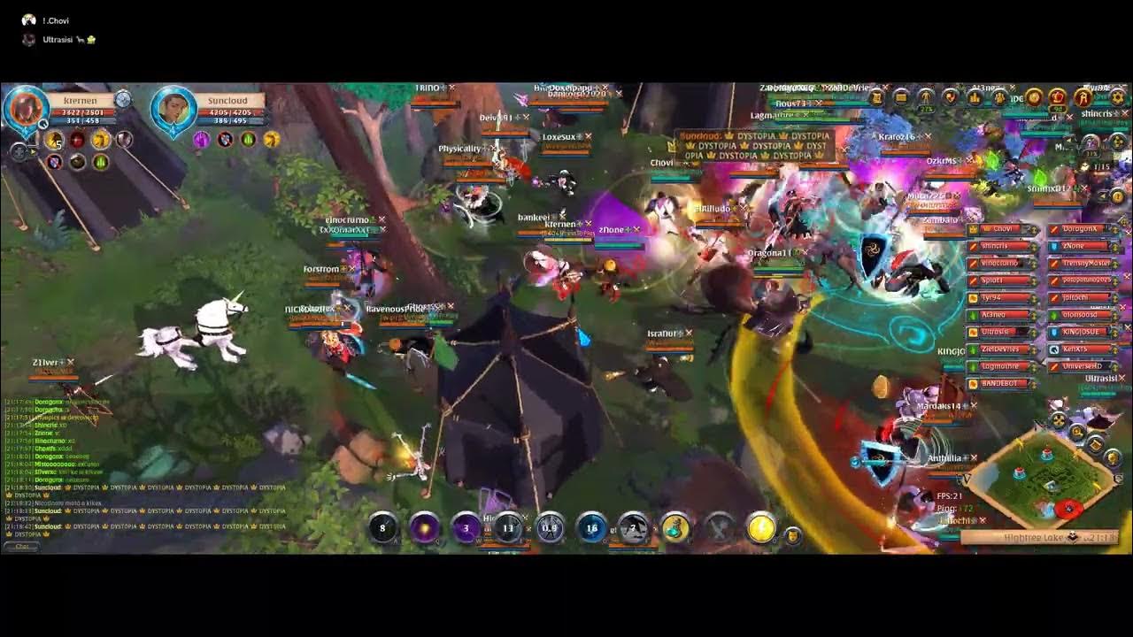 Albion Online P2P Peleas Baja escala Vs Dystopia, Old time classic and other guilds - YouTube