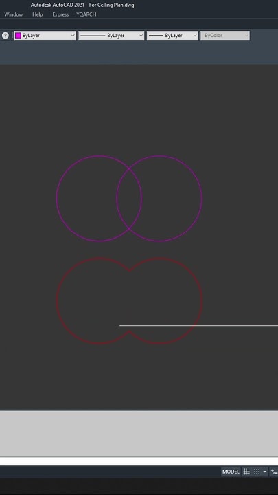 How to Draw circles outer line in AutoCAD | Create 2 Circles Outer Line ...