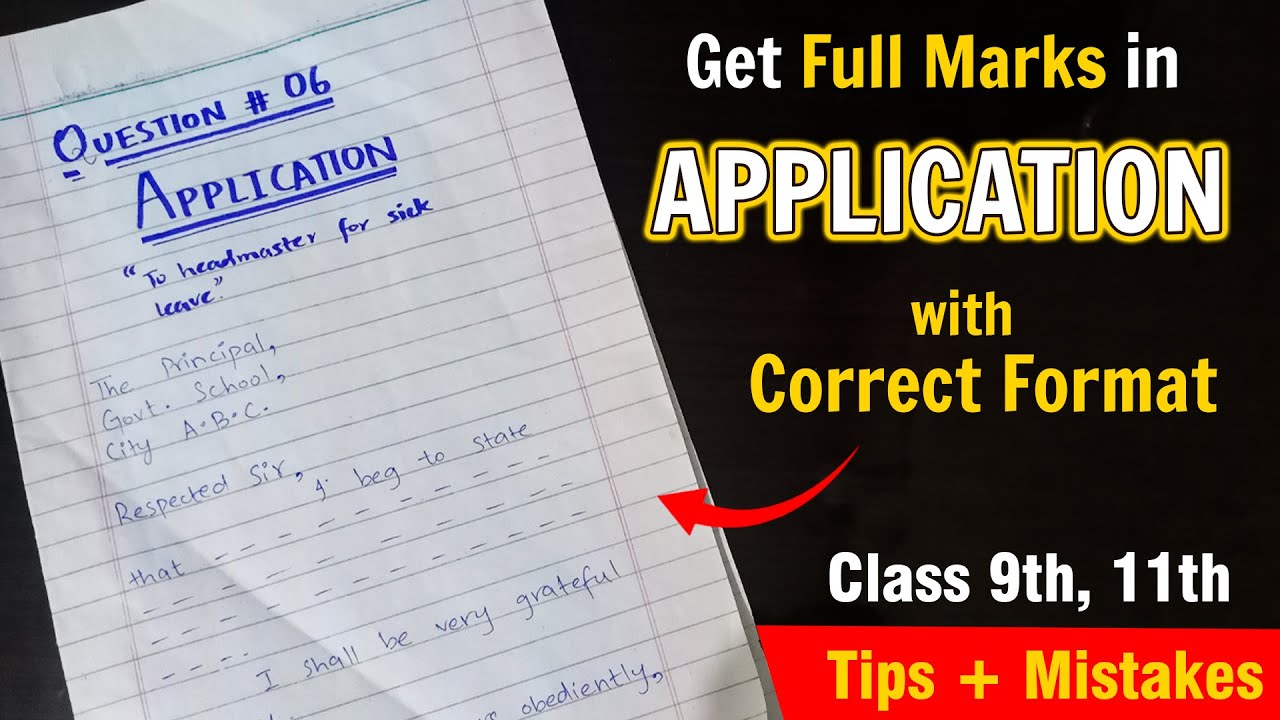 Application Writing in Board Exams | Complete Application Format For ...