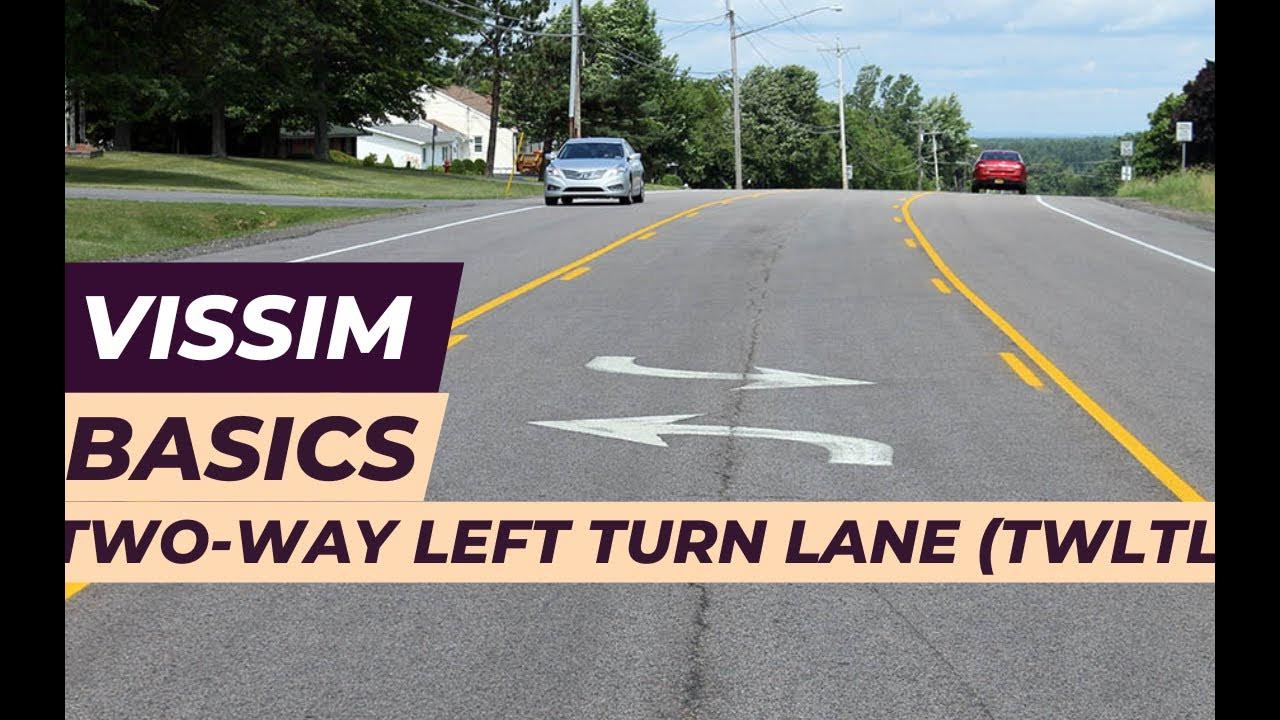 Vissim Tutorial - How to model TWLTL (two-way left turn lane) - YouTube