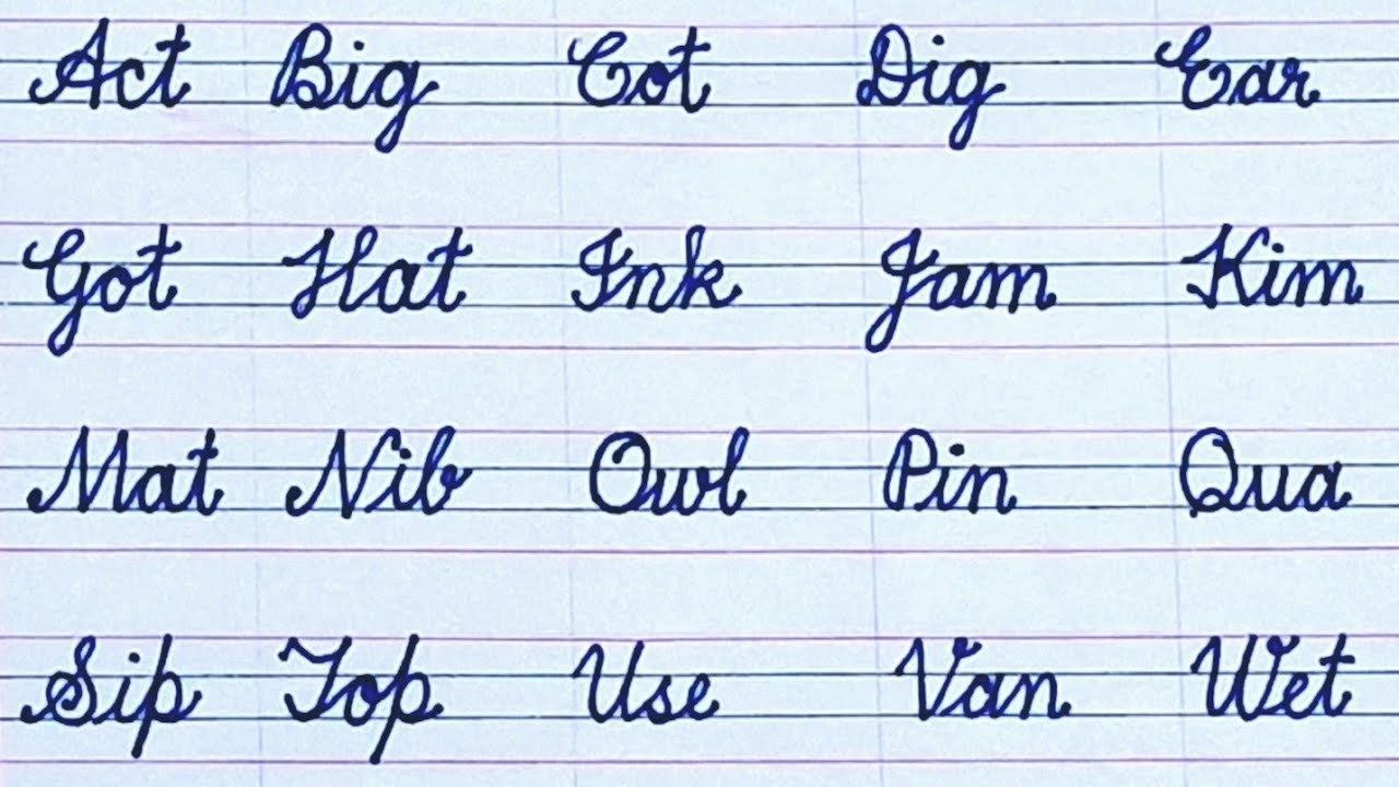 Three letter words in cursive writing for beginners। Cursive ...