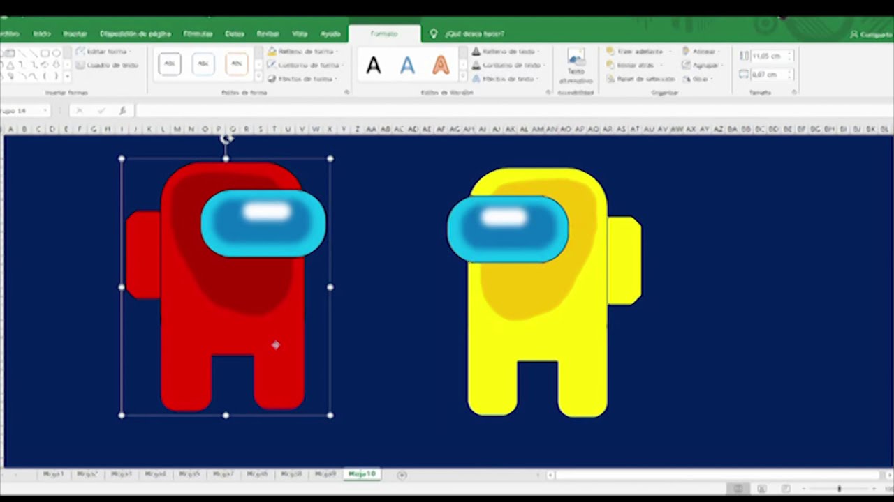 CÓMO DIBUJAR a AMONG US paso a paso | TUTORIALES DE DIBUJO EN EXCEL ...
