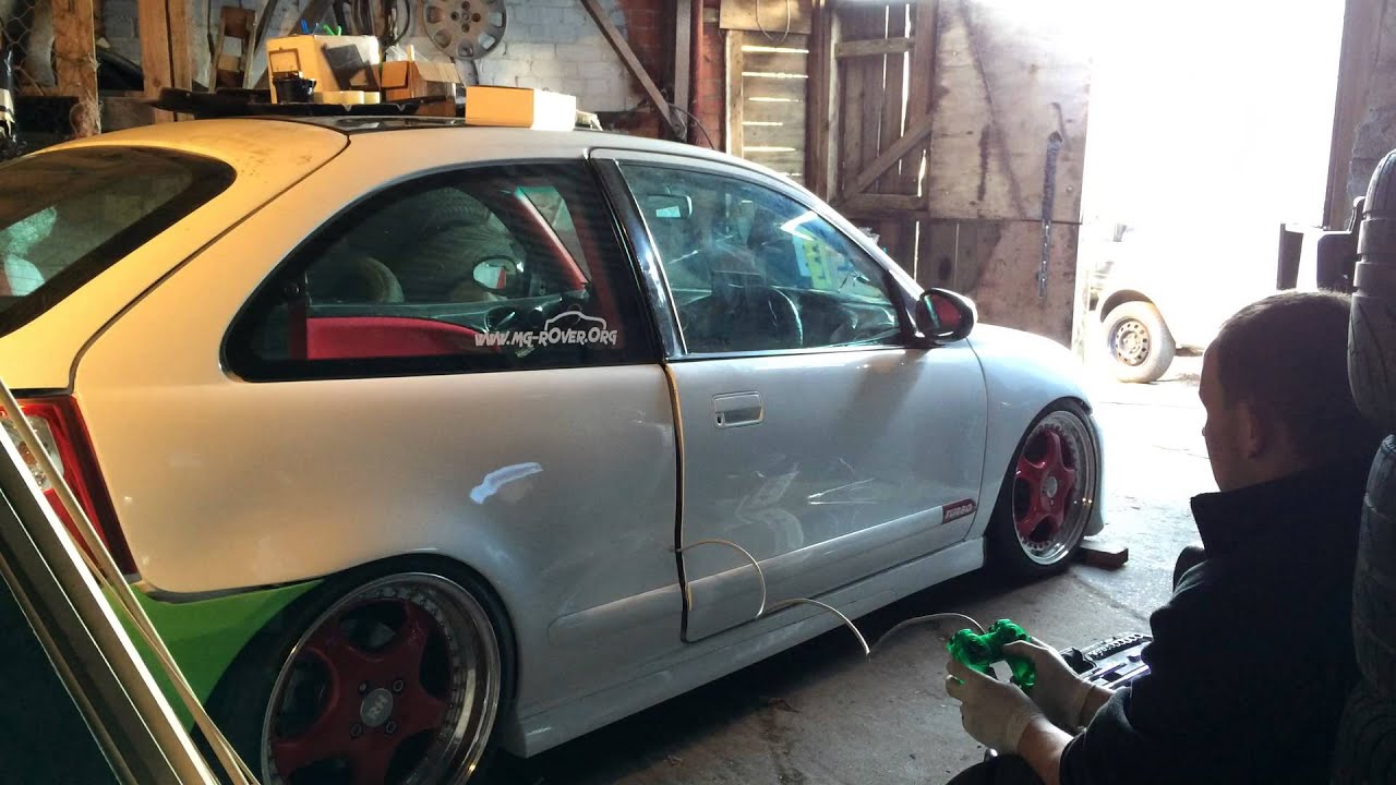 MG ZR Turbo Project - Air ride suspension test - YouTube