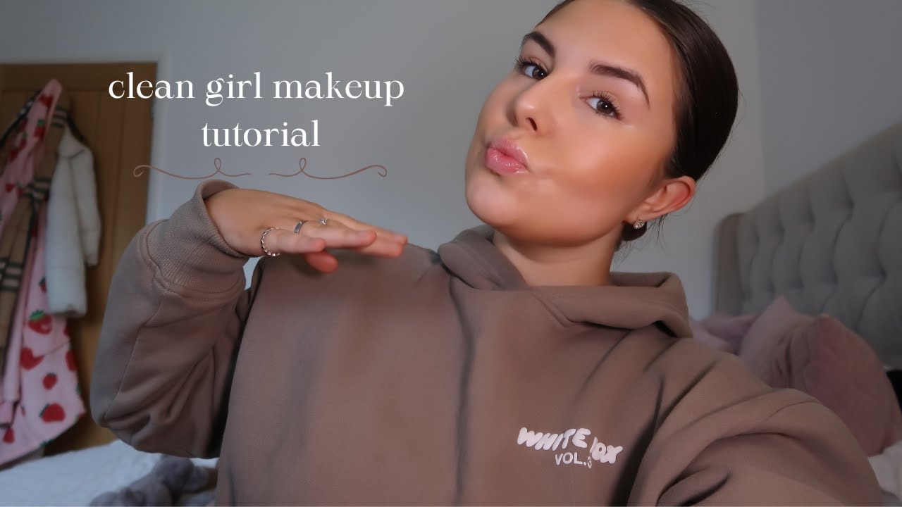 CLEAN GIRL HAIR AND MAKEUP TUTORIAL x - YouTube