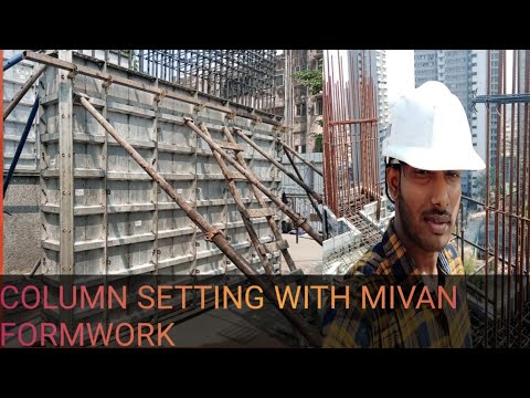 COLUMN SETTING WITH MIVAN FORMWORK || COLUMN FORMWORK INSTALLATION ...