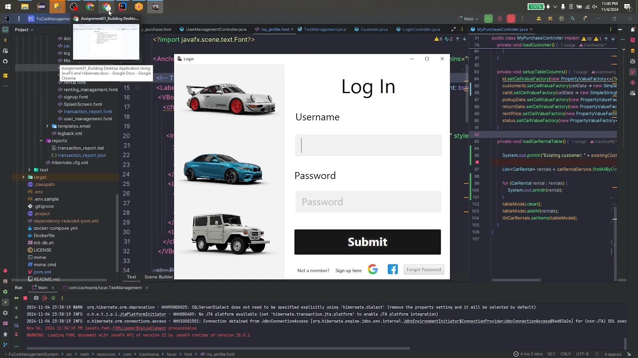 HSF301 - FU Car Renting Management System with JavaFX - YouTube