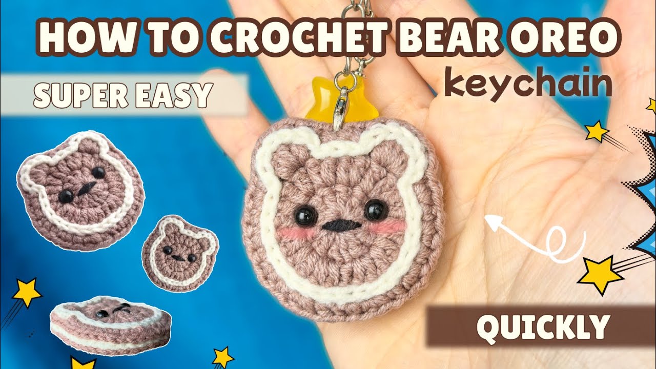 How To Crochet Oreo Bear Keychain Free Tutorial ☆ FAST ☆ CUTE ☆ EASY ...