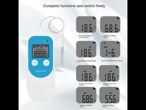 Tzone TempU07B PDF&CSV USB temperature and humidity data logger with external probe - YouTube