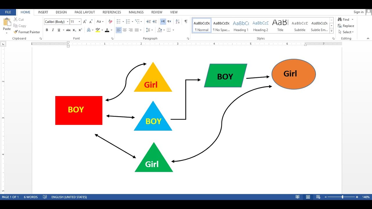 Create a Diagram/Flowchart in Ms Word - YouTube