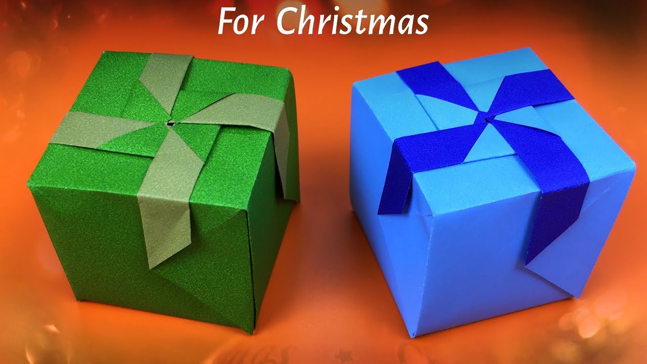How to make a Christmas gift box with origami 🟩 make a gift box out of ...