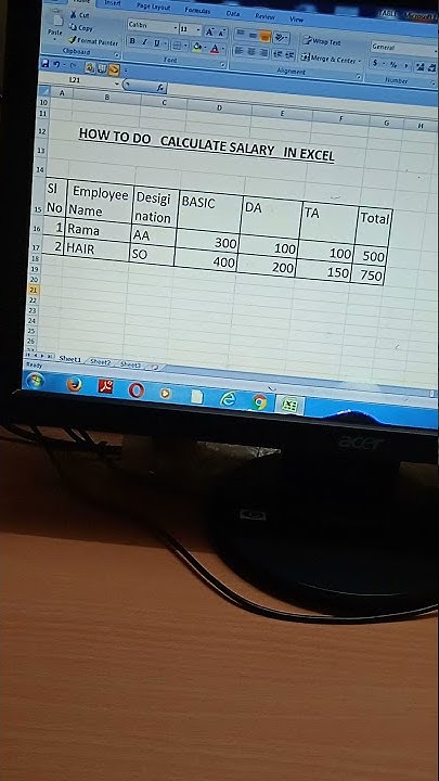 How to do calculate salary in excel - YouTube