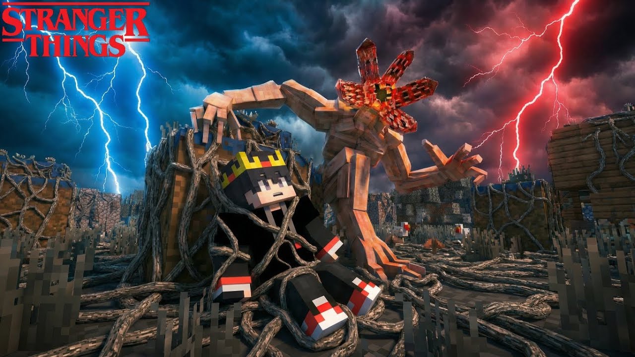 Minecraft Meets STRANGER Things In A Crazy World - YouTube