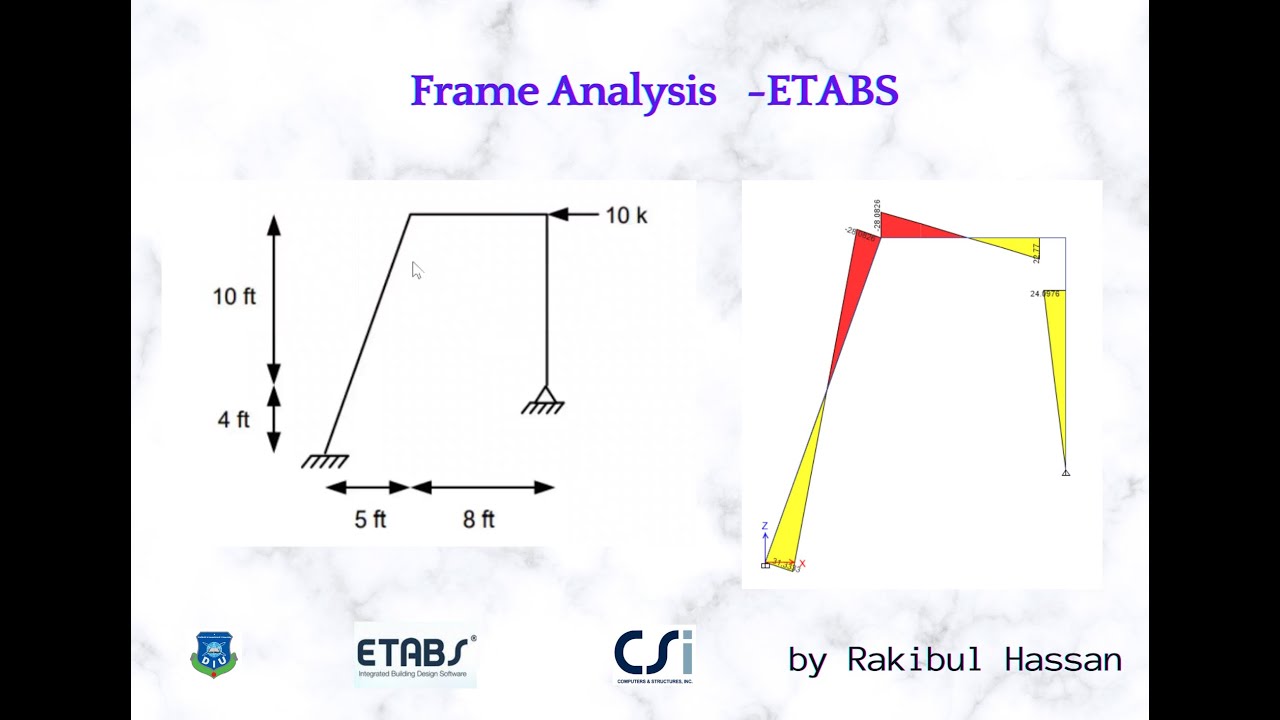 Frame Analysis Using ETABS 2016-Spring 22 [1] - YouTube