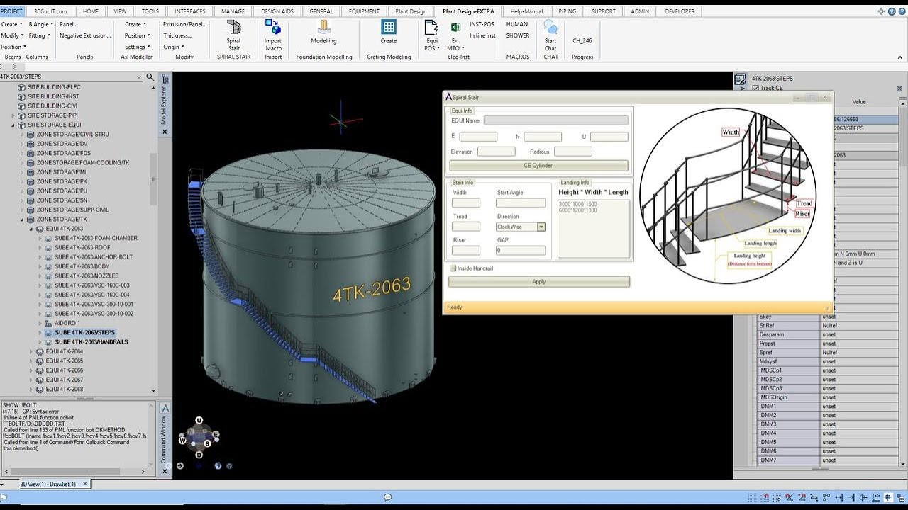 How to Model Spiral Stair in E3D? - YouTube
