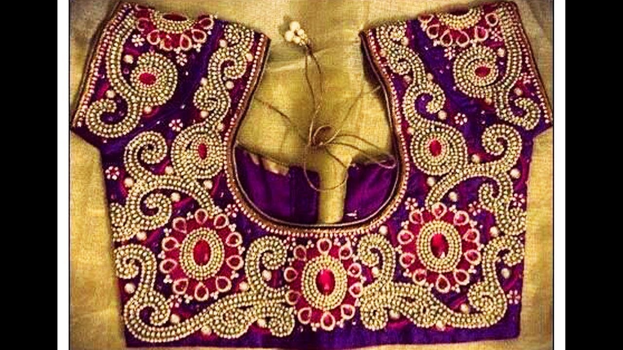 Aari work blouse/ aari thread/aari neck designs/ images/embroidery work ...