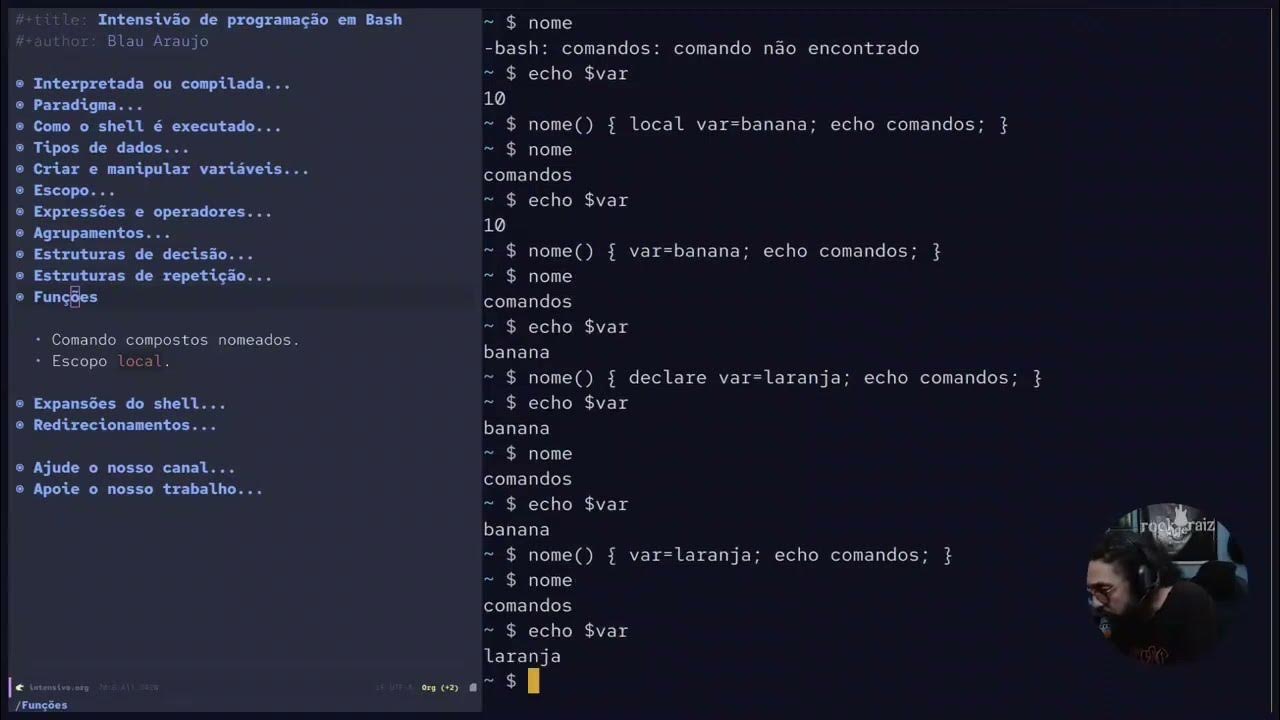 Intensivo de programação em Bash #36: Funções - YouTube