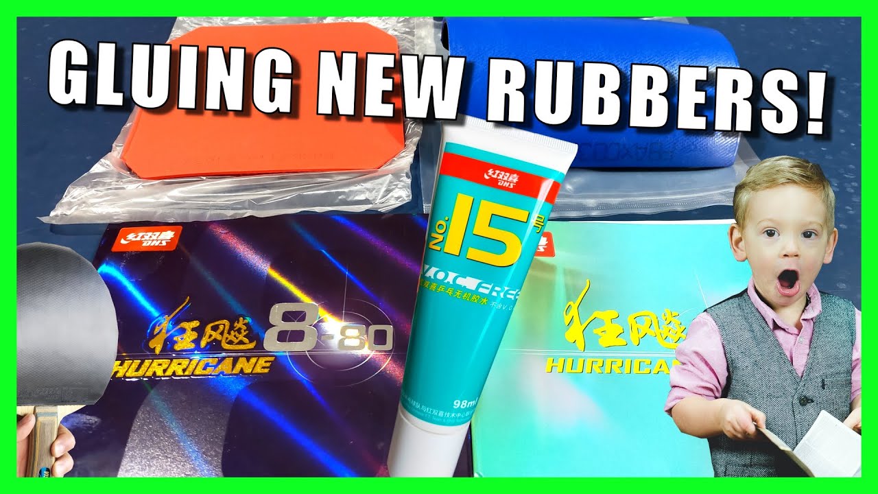 How To GLUE Boosted Table Tennis Rubbers | Hurricane 3 & Hurricane 8-80 ...