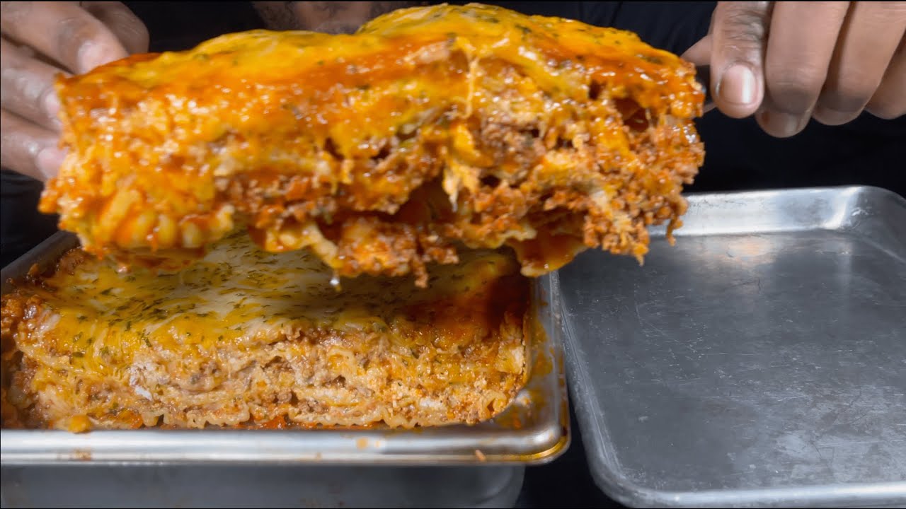 Homemade Lasagna MUKBANG ASMR | Eating Sounds - YouTube