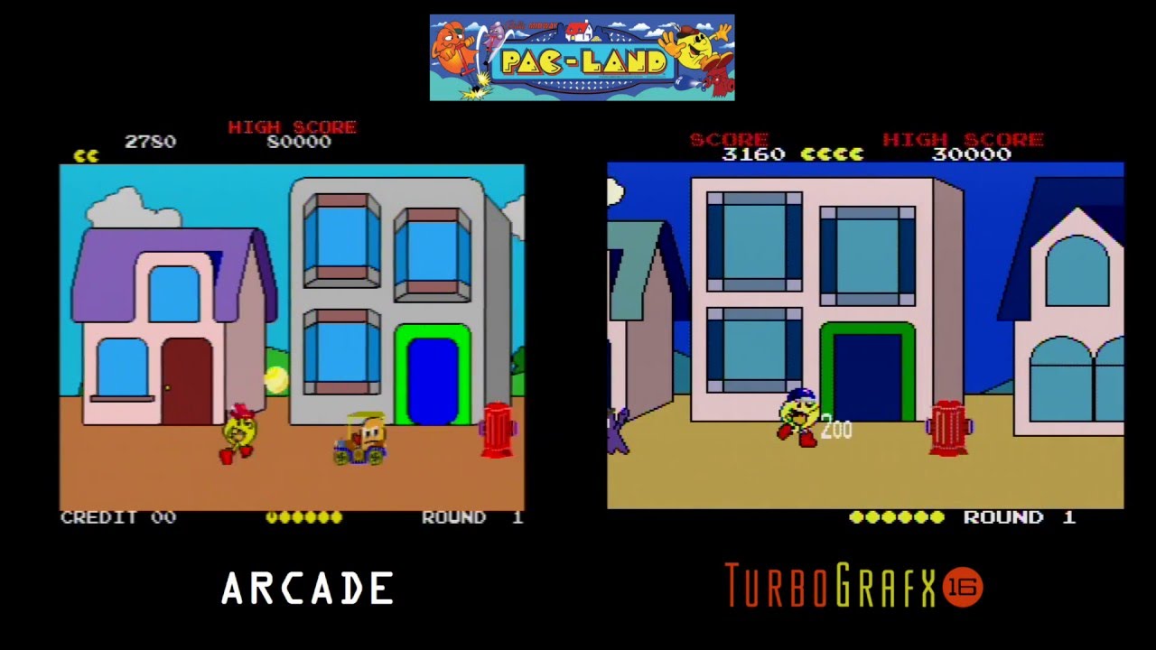 Pac-Land Comparison - Arcade vs. TurboGrafx - YouTube
