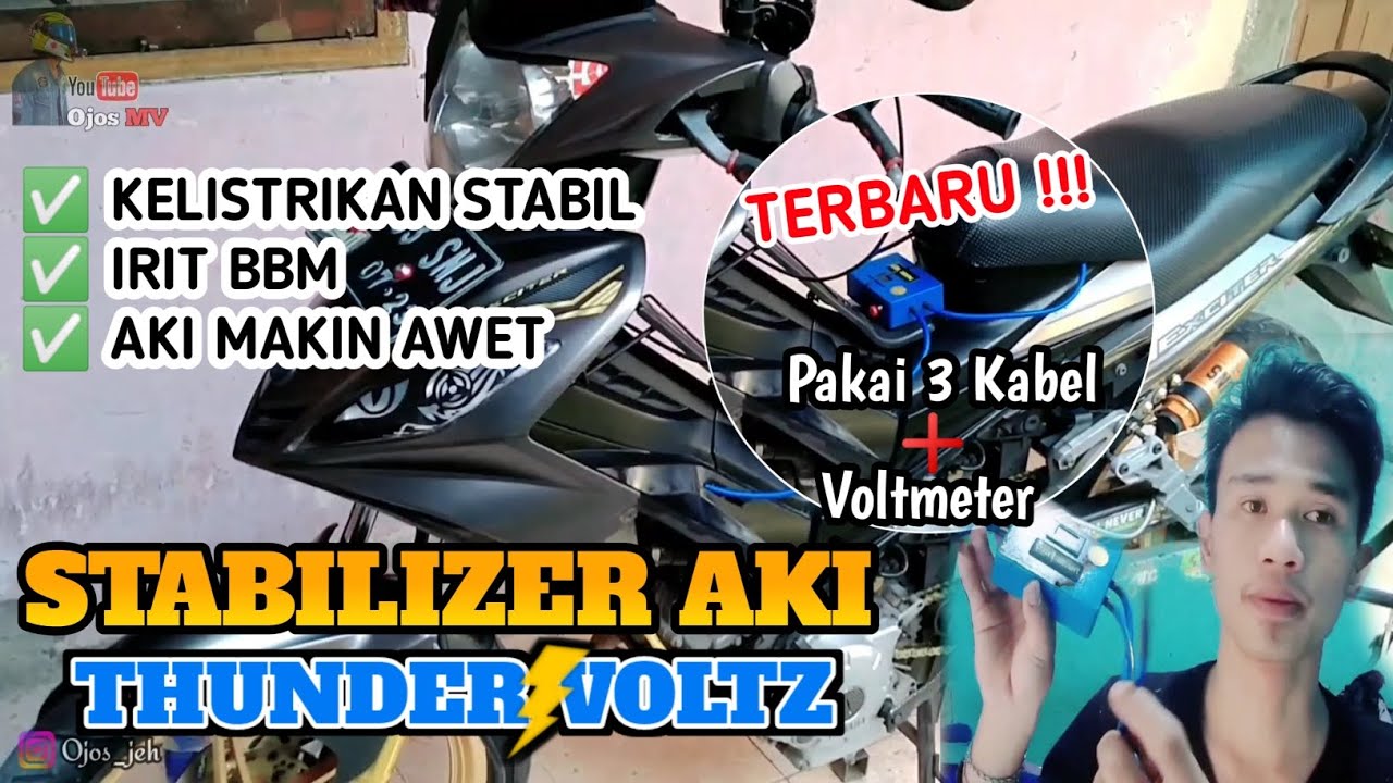 PEMASANGAN STABILIZER AKI DI JUPITER MX || THUNDERVOLTZ TERBARU - YouTube