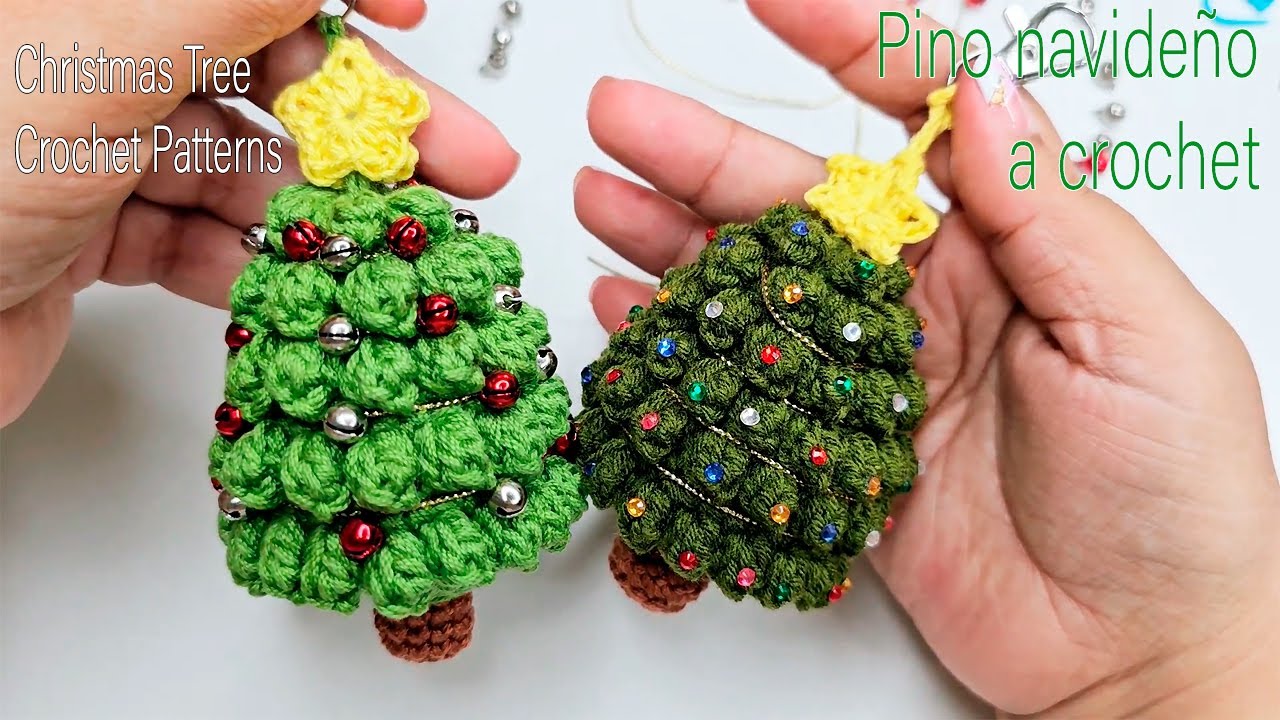 🎄🎅🤶 Como hacer Pino Árbol de navidad a crochet LLAVEROS paso a paso ...