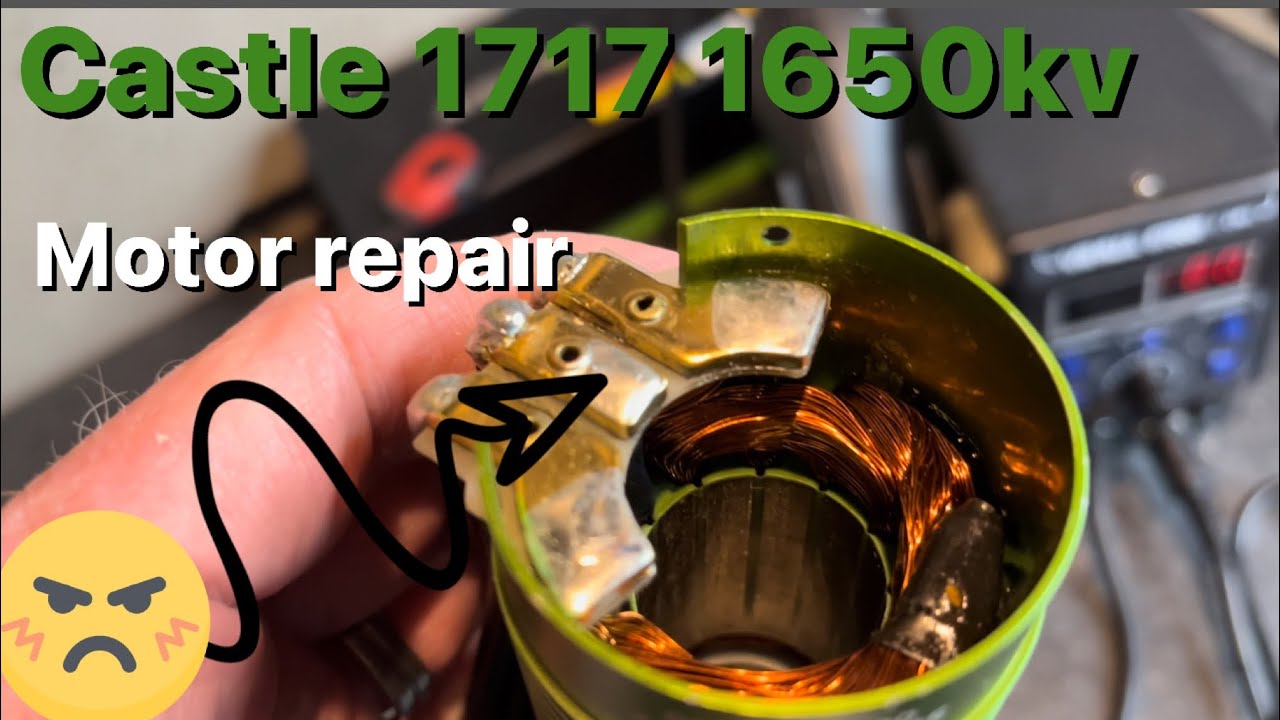 Castle 1717 faulty motor repair / solder - YouTube
