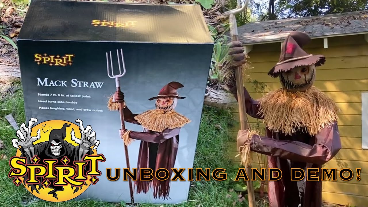 Spirit Halloween’s Mack Straw Scarecrow Animatronic Unboxing and Demo ...