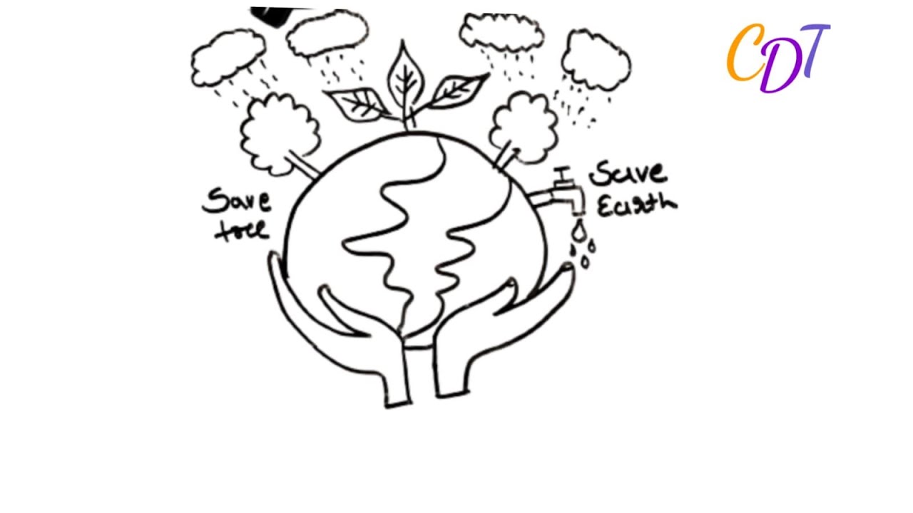 Earth Day Drawing / Earth Day Poster Drawing / World Earth Day Drawing ...