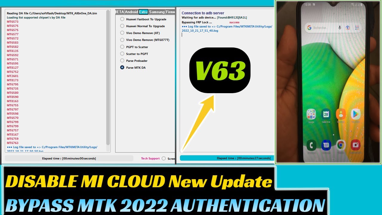 MTK Auth Bypass Tool V63.2022 | Xiaomi Realme Huawei oppo Samsung Meizu ...