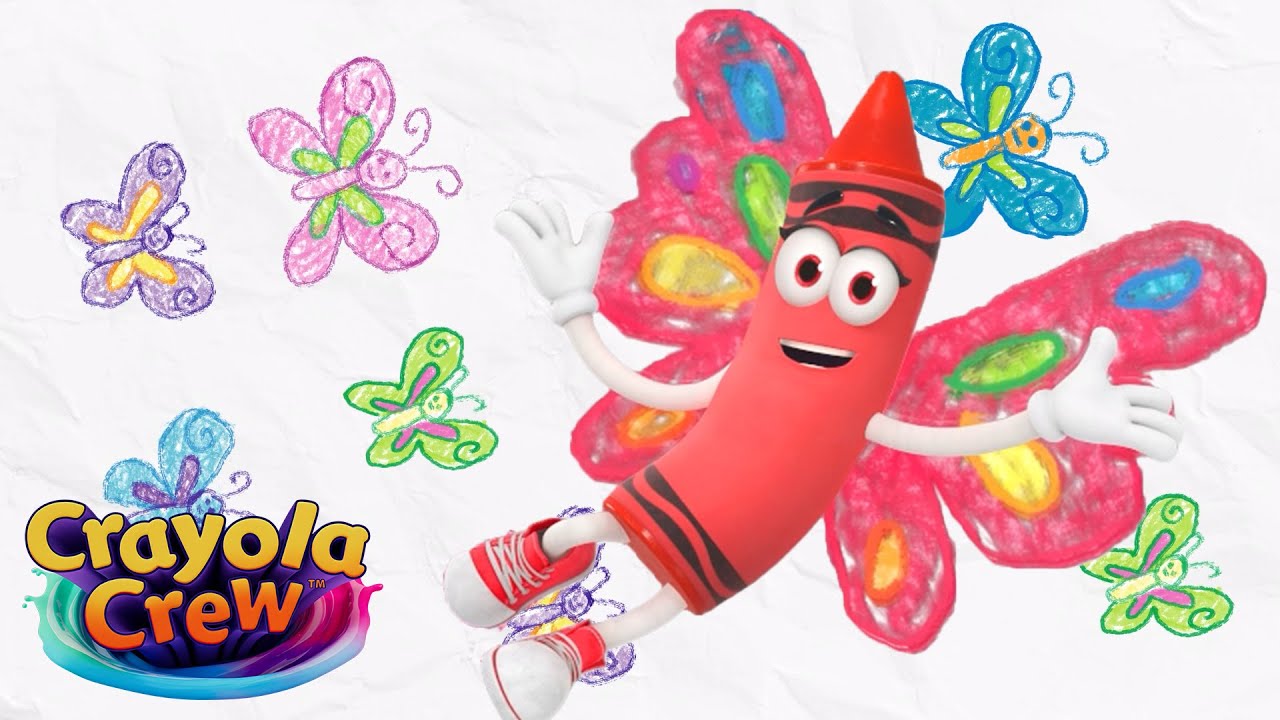 Scarlet Flies like a Butterfly! 🦋 | Crayola Crew | Fun Imagination ...