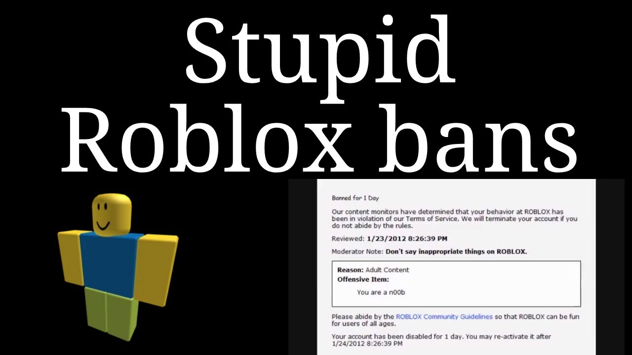 Stupid Roblox bans - YouTube