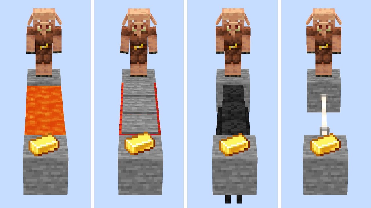 piglin gold experiment 💛 compilation - YouTube