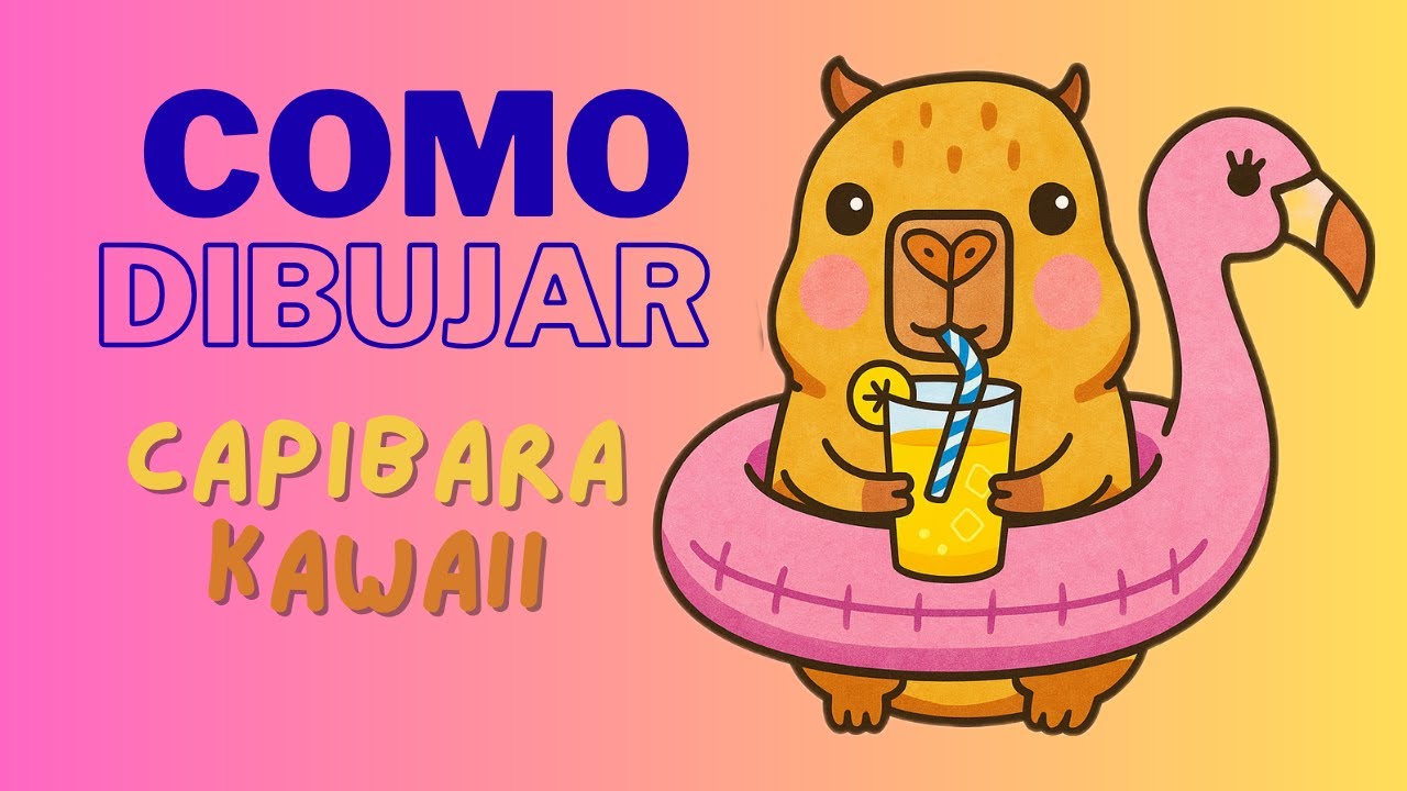 Cómo dibujar una capibara kawaii paso a paso - YouTube