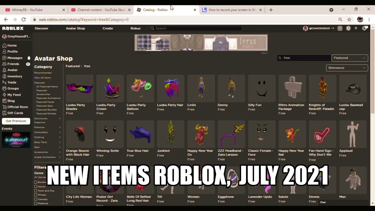 New Roblox Items! July 2021💎💎 - YouTube