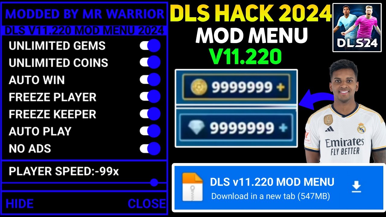 Dream League Soccer V11.220 Mod Menu New Update 2024 | DLS 11.220 Mod ...